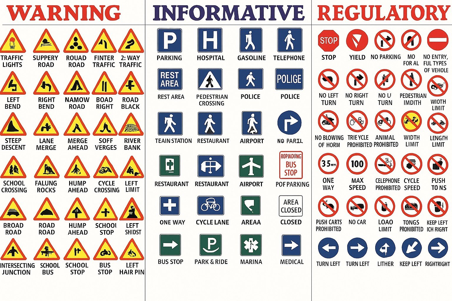 3.6 – Different Types of Road Signs – National Driving School